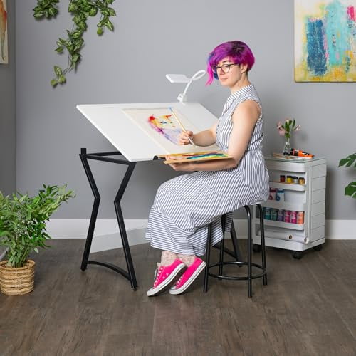 SD STUDIO DESIGNS Hourglass Craft Table Angle Adjustable Drafting Table ...