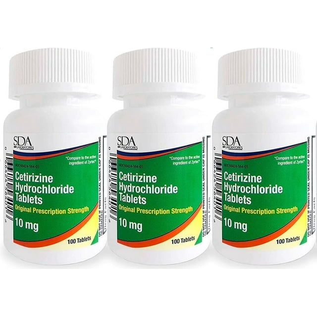 SDA Laboratories | Allergy Relief Cetirizine HCL 10mg 100 count Tablets ...