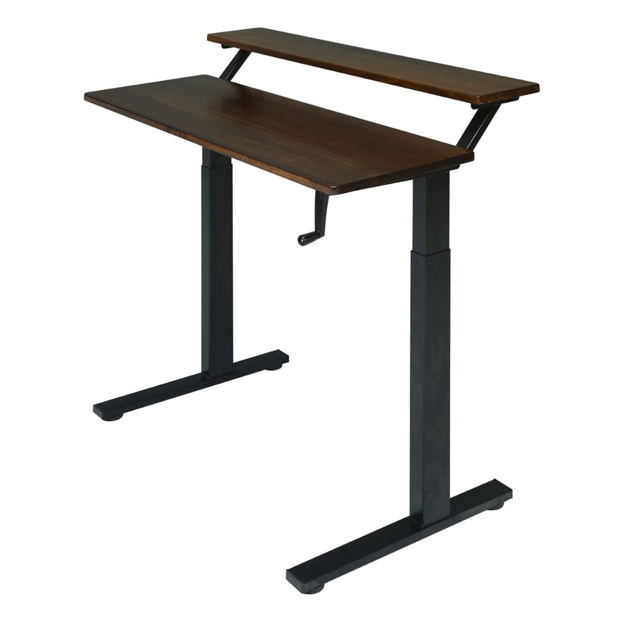 SDADI Adjustable Steel Frame 2 Tier Standing Desk with Crank, Light ...