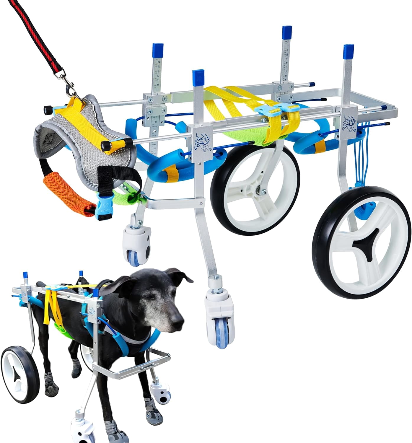 SDALU Adjustable 4-Wheel Dog Wheelchair | Full Support Pet Wheelchair ...