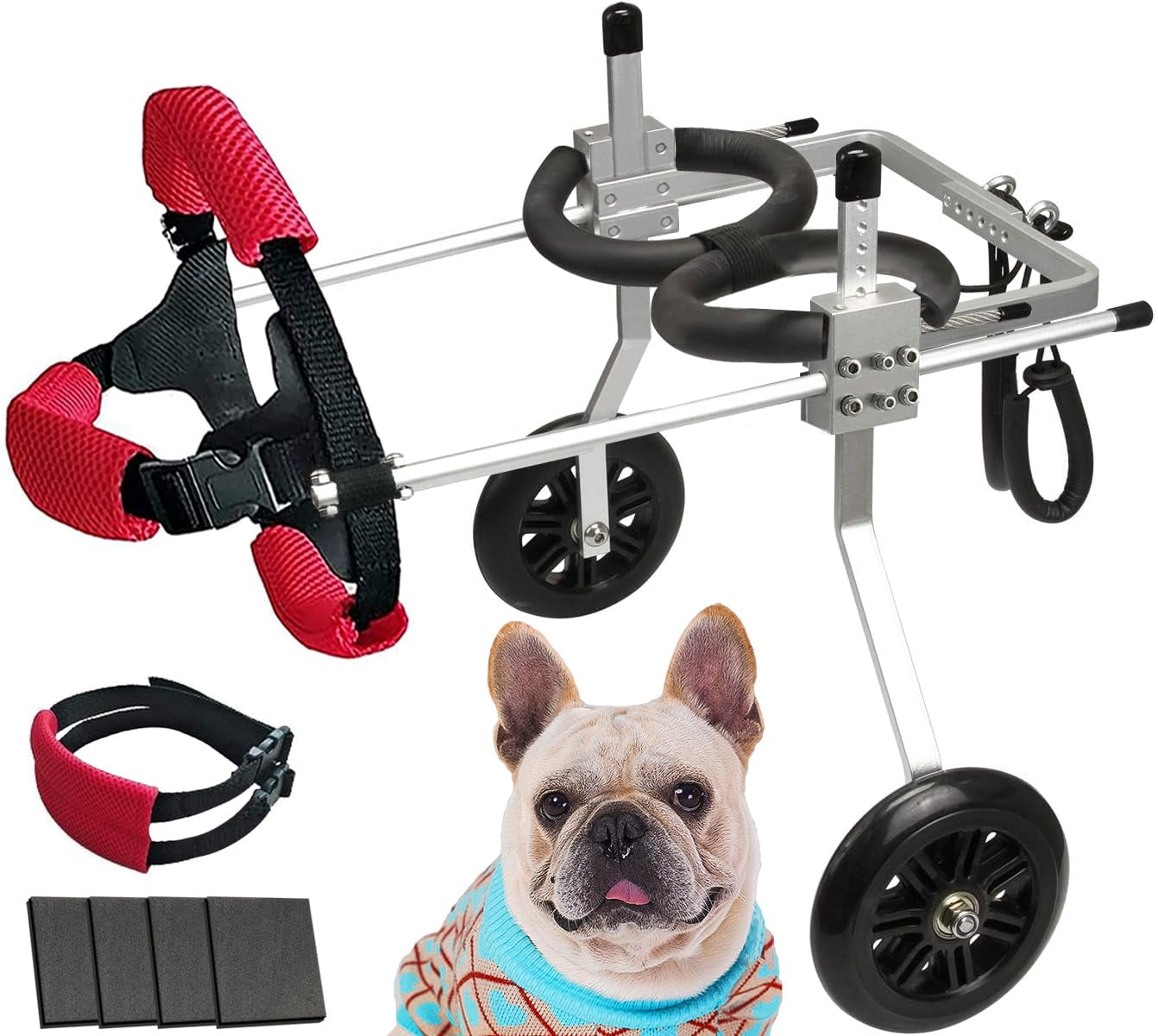 SDALU Adjustable Dog Wheelchair for Hind Legs, Small Dog Cart with ...