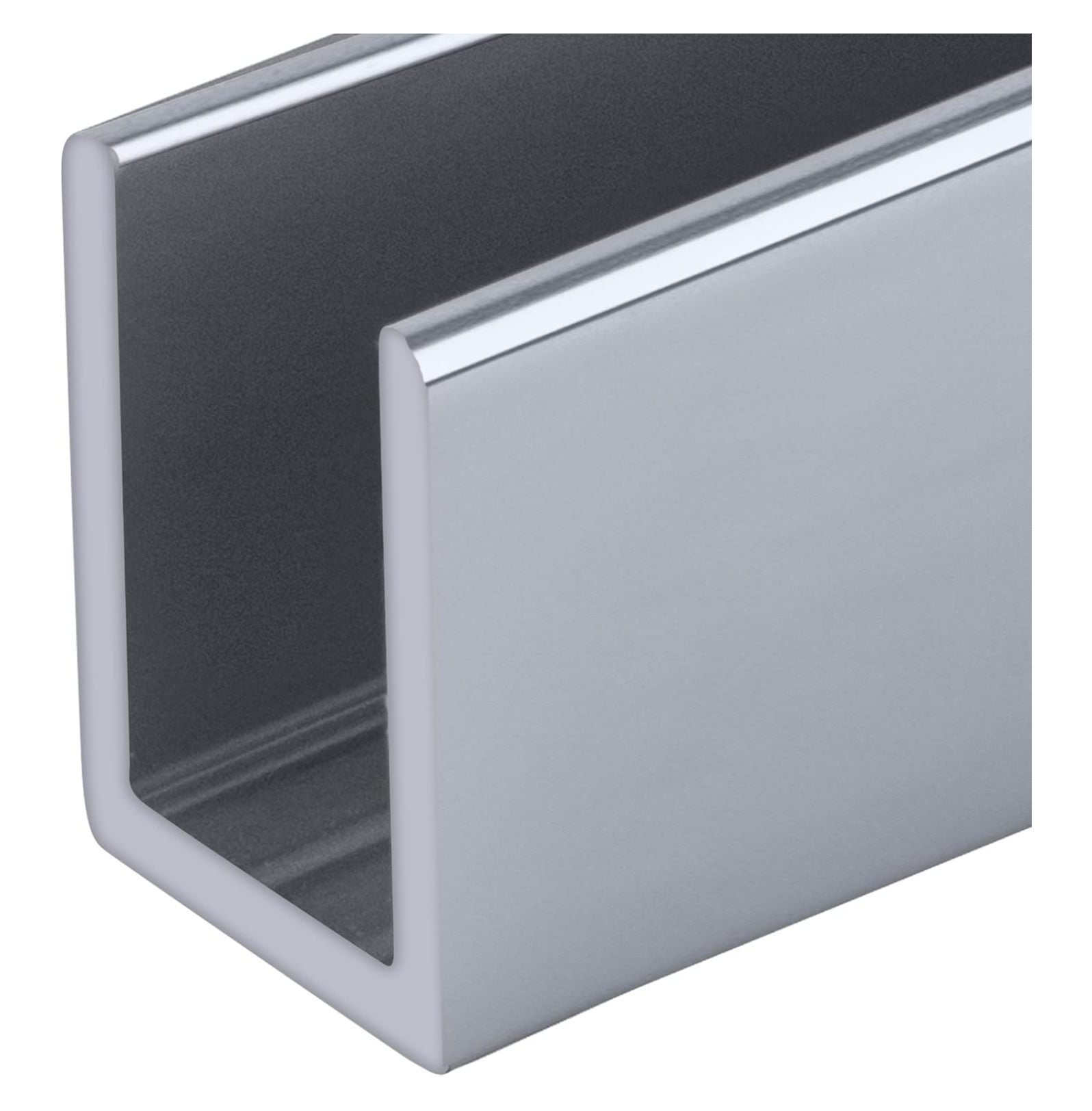 SDCD38BA-CCP36-XCP10 Brite Anodized 3/8" Fixed Panel Shower Door Deep U ...