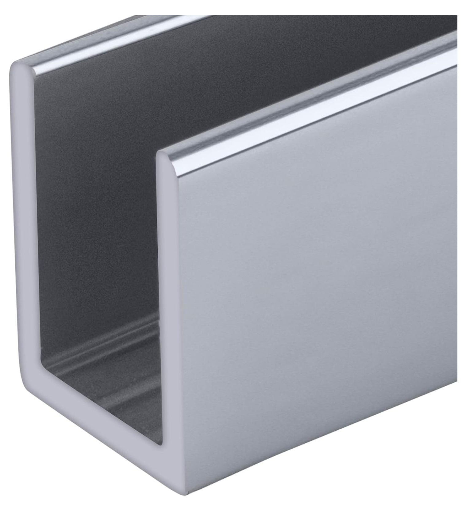 SDCD38BA-CCP36-XCP5 Brite Anodized 3/8" Fixed Panel Shower Door Deep U ...