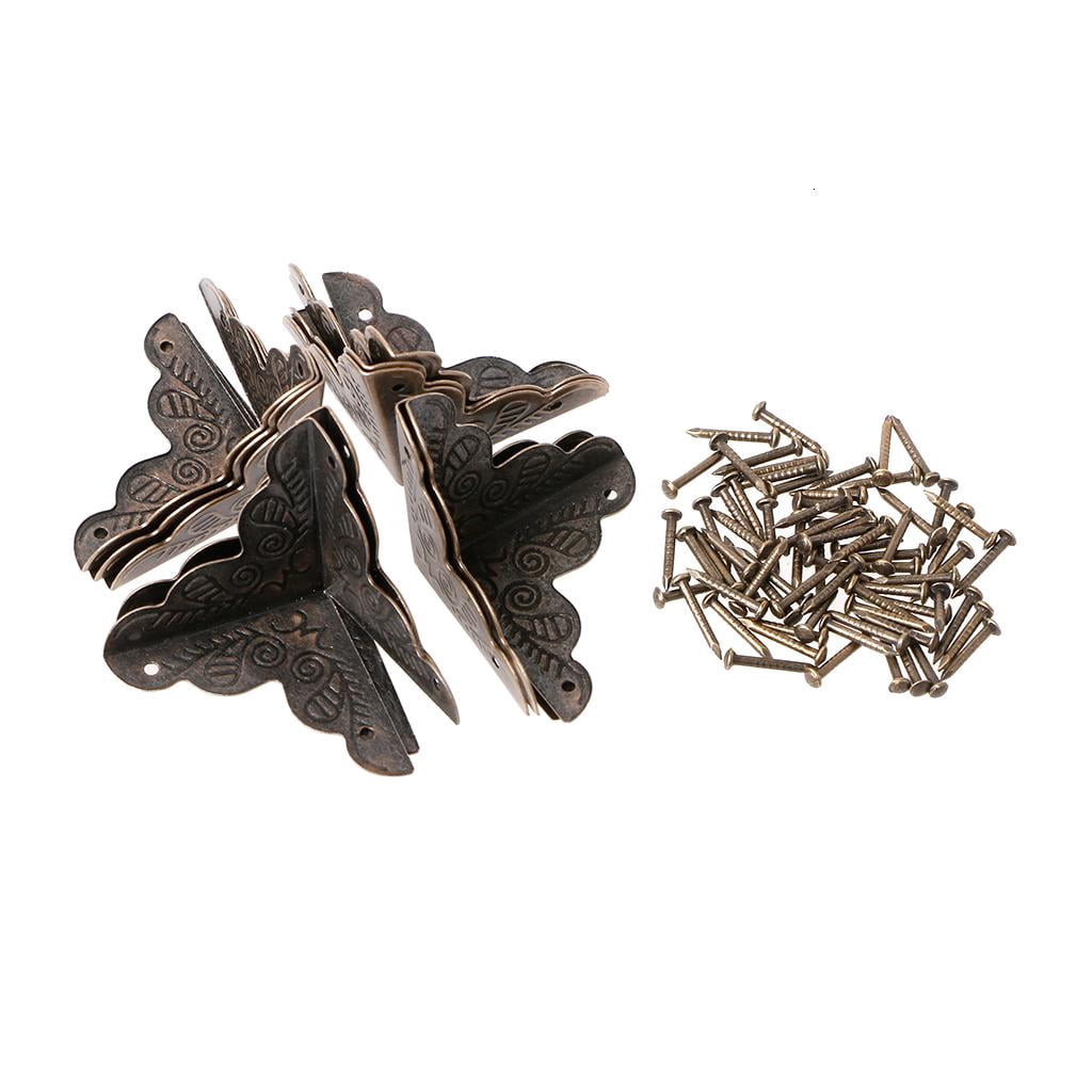 SDFGTstore 10 Pcs Antique Jewelry Box Corner Foot Wooden for Case ...