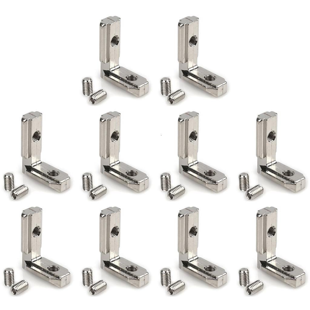 SDFGTstore 10Pcs Zinc Alloy Interior Joint Bracket 90 Degree T-Slot L ...
