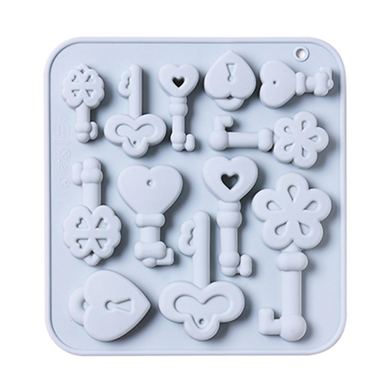 SDFGTstore 12 Cavities Silicone Chocolate Moulds for Key Shaped Soap ...