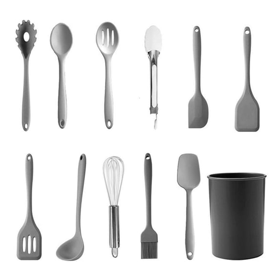 SDFGTstore 12 Pcs Silicone Kitchen Utensil Set Rubber Spatula Gadgets ...