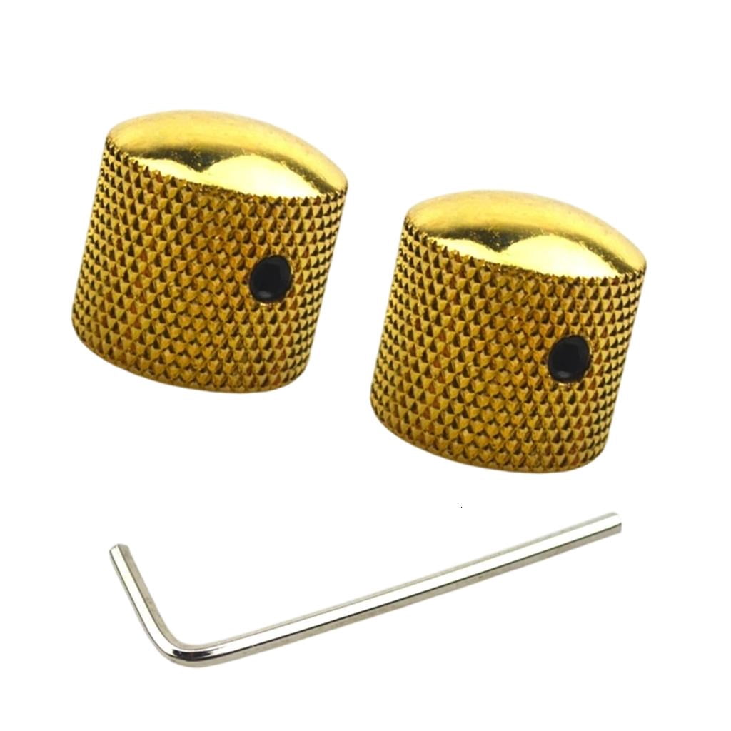 SDFGTstore 2Pcs Metal Volumes Tone Control Knobs with Hole Electric ...