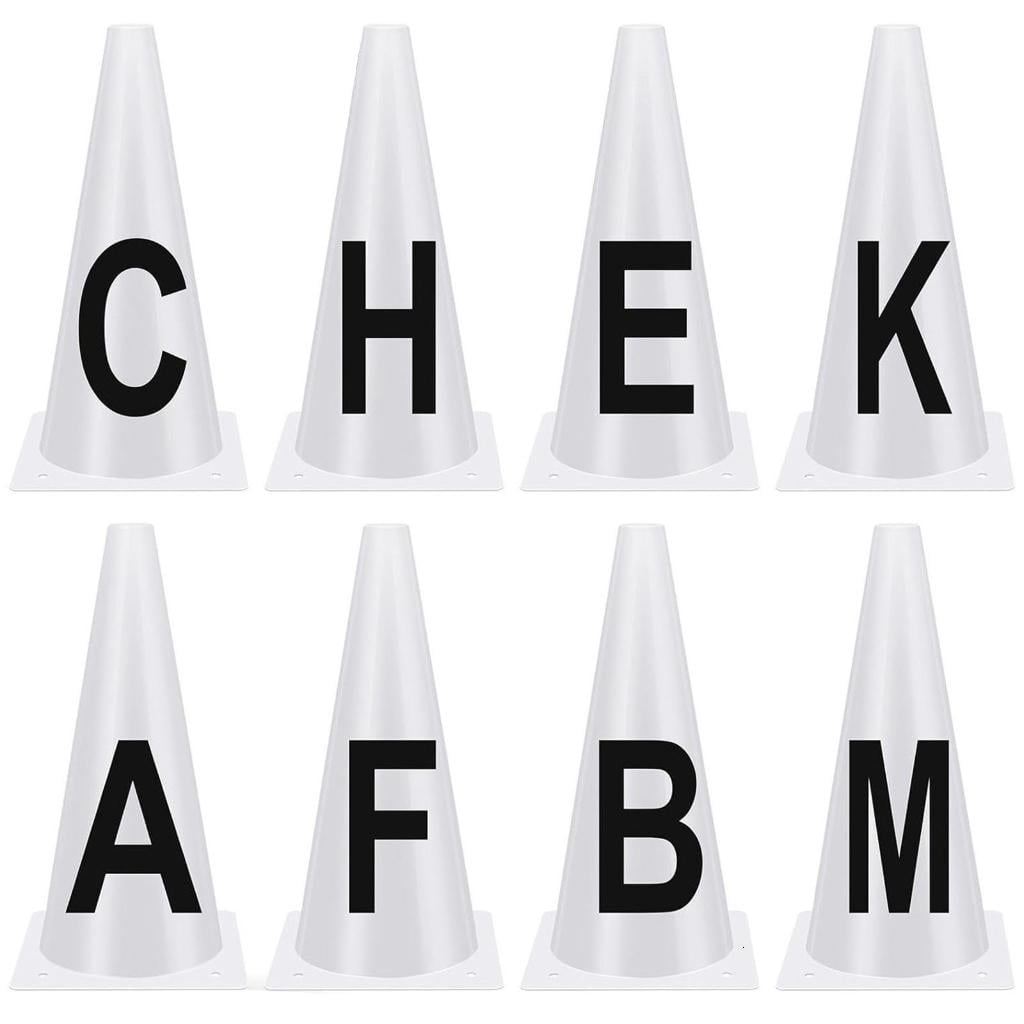 SDFGTstore 4/8pcs Portable White Dressage Letter Cone Stackable Sports ...