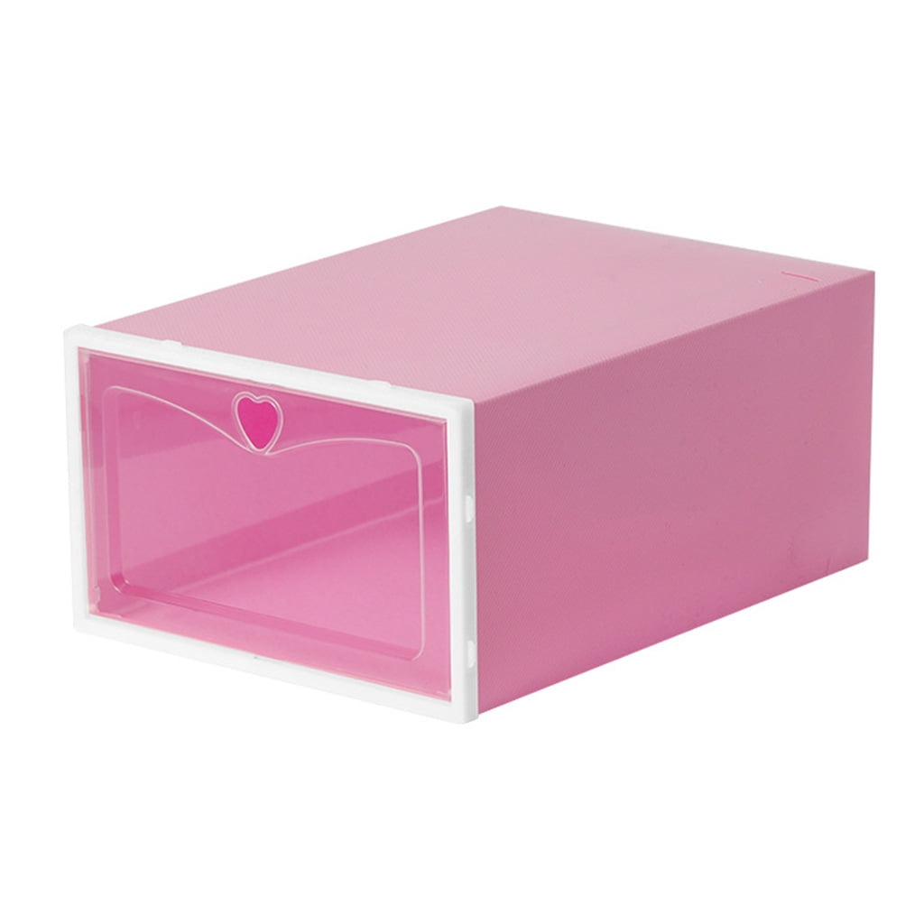 SDFGTstore 4pcs Flip Shoes Box Drawer for Case Clear Plastic Stackable ...