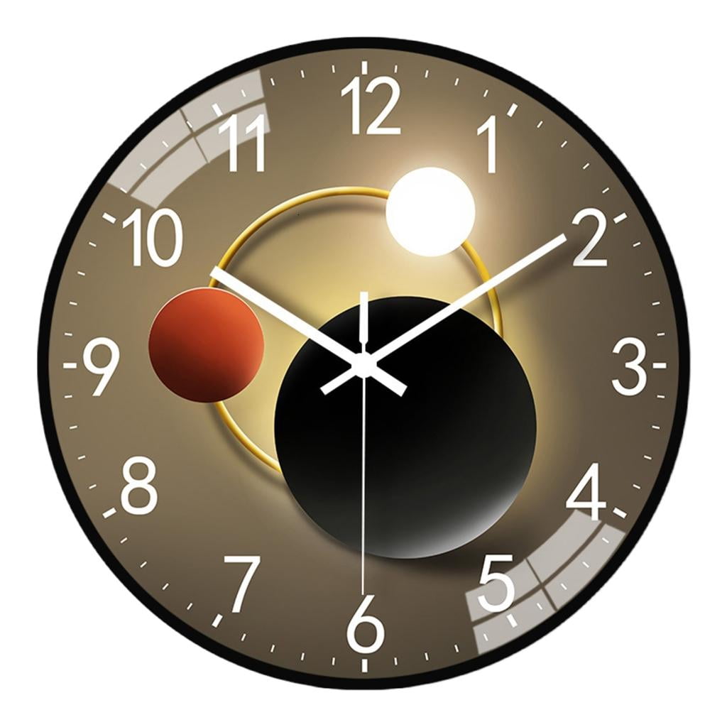 SDFGTstore 8Inch Frameless Glass Wall Clock Battery Operated Quiet ...