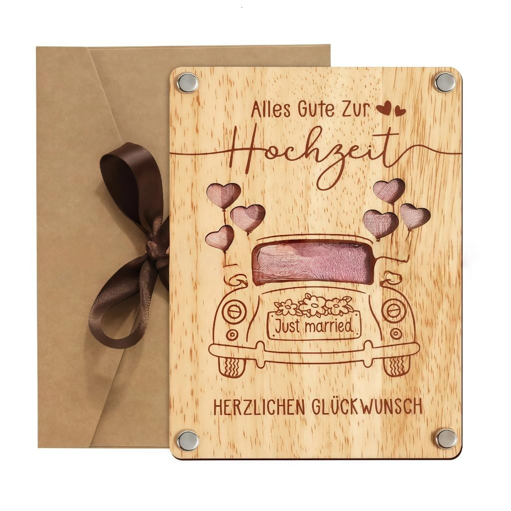 SDFGTstore Artisanal Crafted Wooden Cash Clip Gift Set Reclaimed Party ...