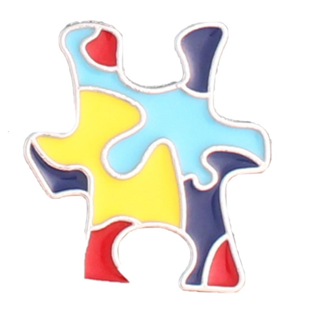SDFGTstore Autism Puzzle Enamel Pins Rainbow Puzzle Enamel Lapel Pin ...