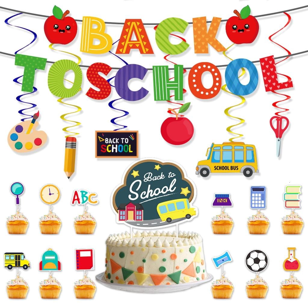 SDFGTstore Back to School Party Decoration Set - Colorful Paper Pennant ...