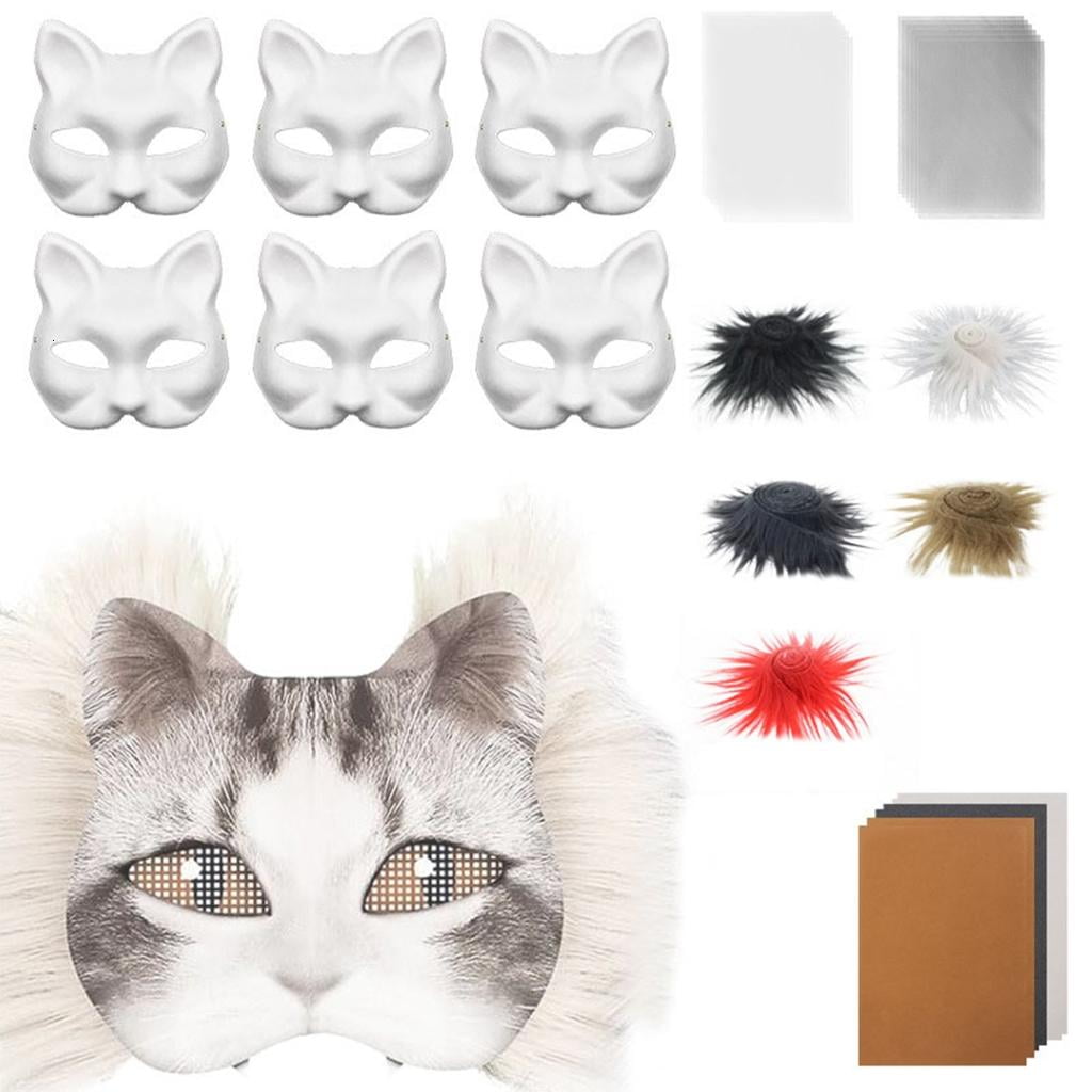 SDFGTstore Cats Foxes with Furs Eye Mesh Arts Craft Kit,Therians Kit ...