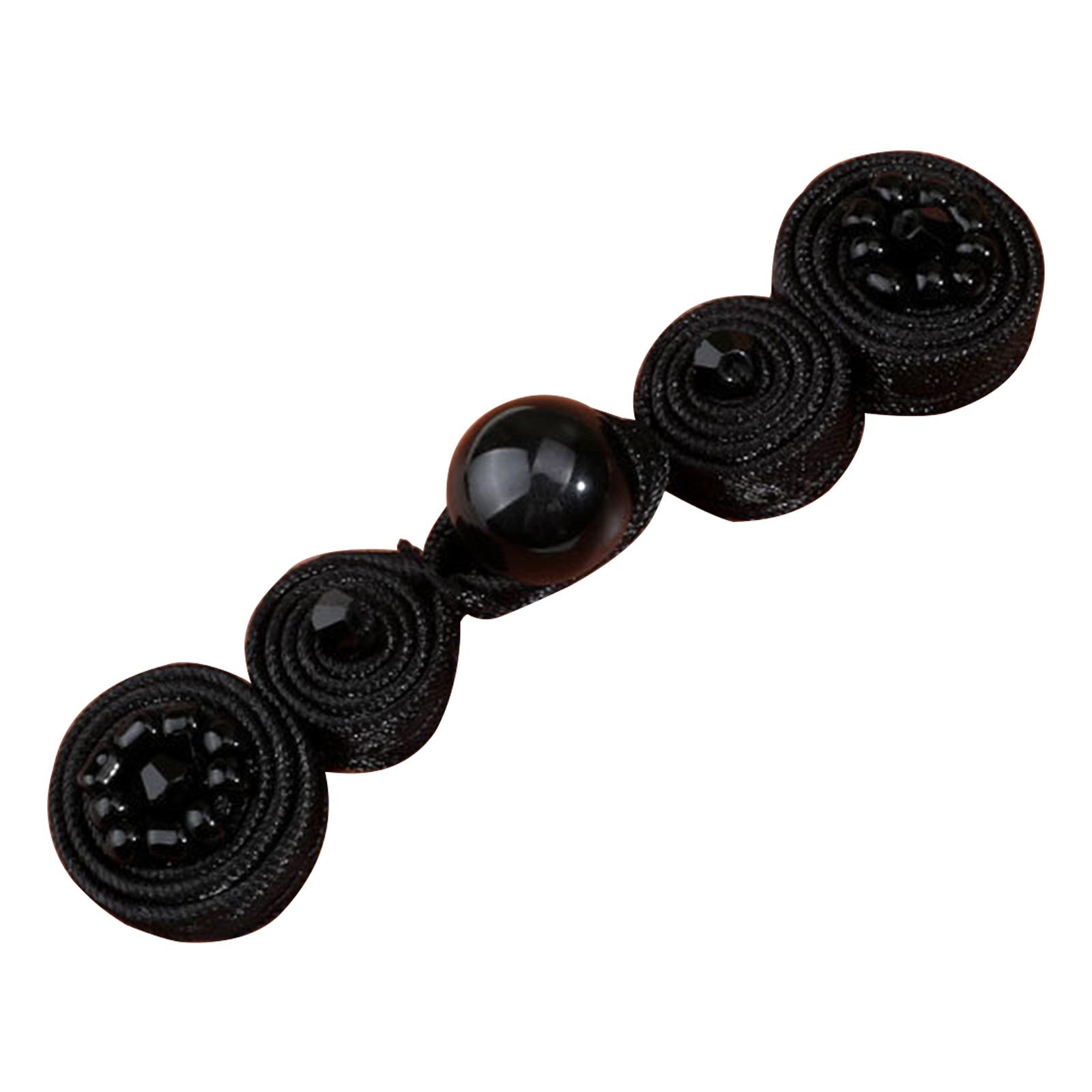 SDFGTstore Chinese Cheongsam Buckle 1Pair Black Pearl Fur Coat Clip ...