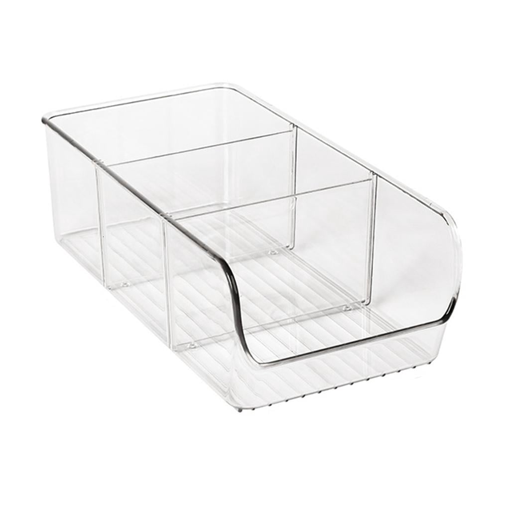 SDFGTstore Clear Organizer Bins with Removable Dividers for Snacks Bag ...