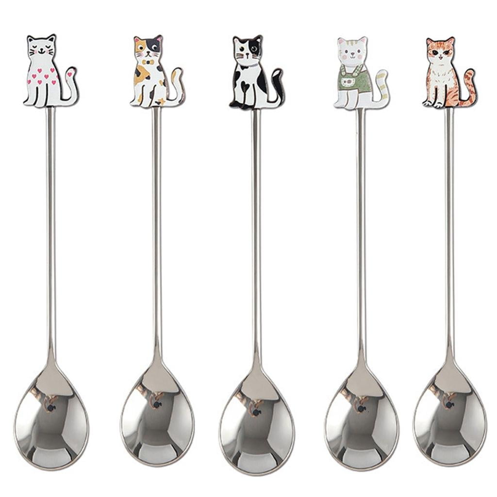 SDFGTstore Creative Fish And Cats Themed Nonrust Steel Spoon Perfect ...