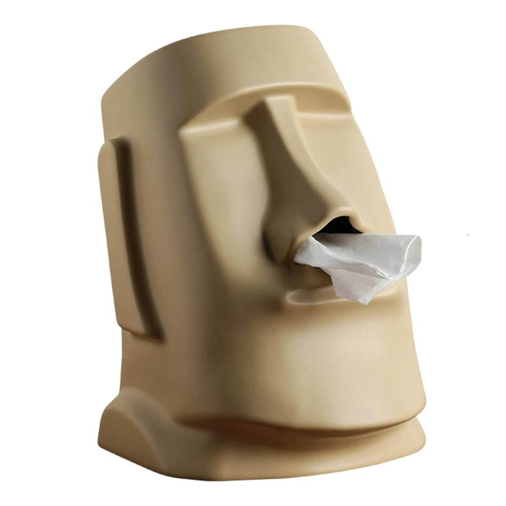 SDFGTstore Creative Paper Holder Easter Island Moai Tissue Box Stone ...
