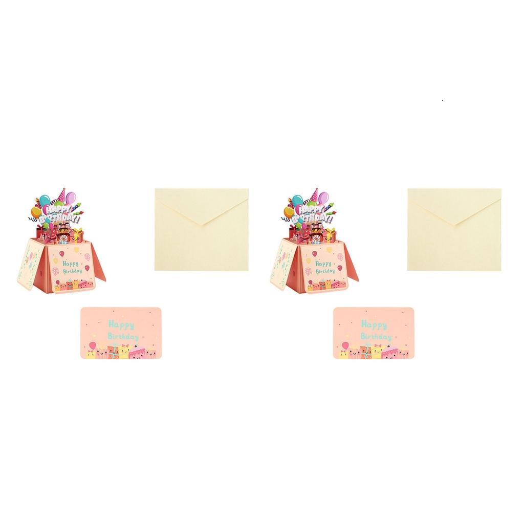 SDFGTstore Delicate Boxes Birthday Card Envelope Beautiful Folding ...