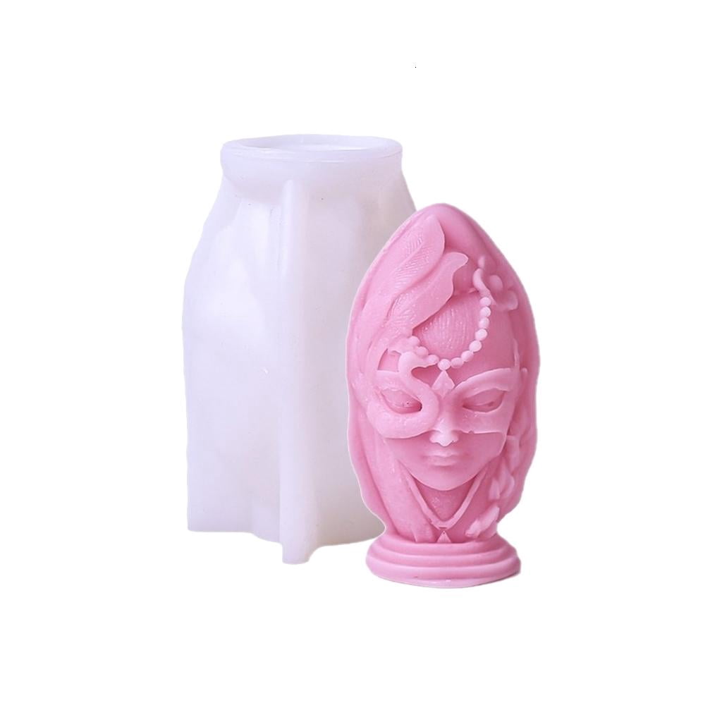 SDFGTstore Double Side Face Candle Mold Western Regions Beauty Silicone ...