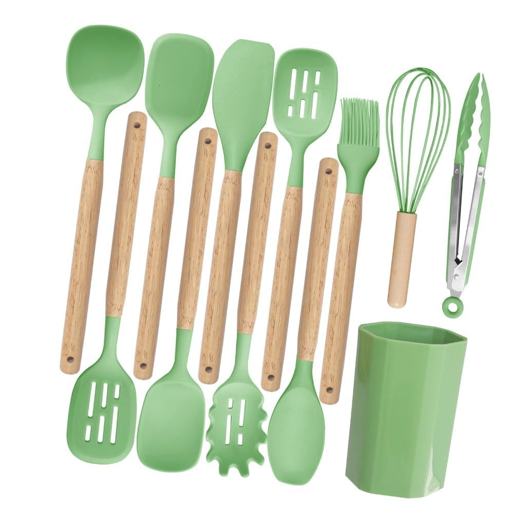 SDFGTstore Ergonomic Handle Kitchen Utensils Set Silicone Materials ...
