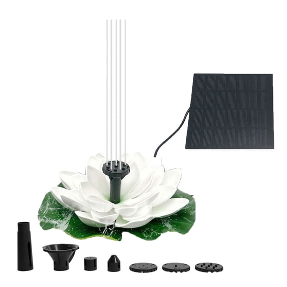 SDFGTstore Floating Solar Power Garden Fountain Pumps With Water Lilies ...