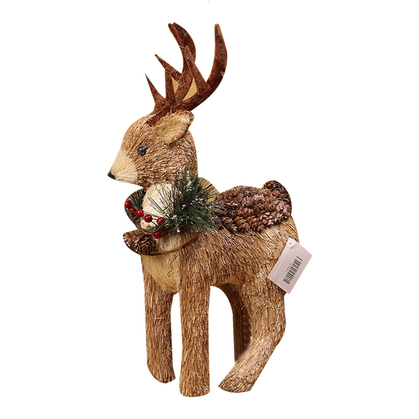 SDFGTstore Handmade Straw Lower for Head Elk Ornament Handicrafts ...