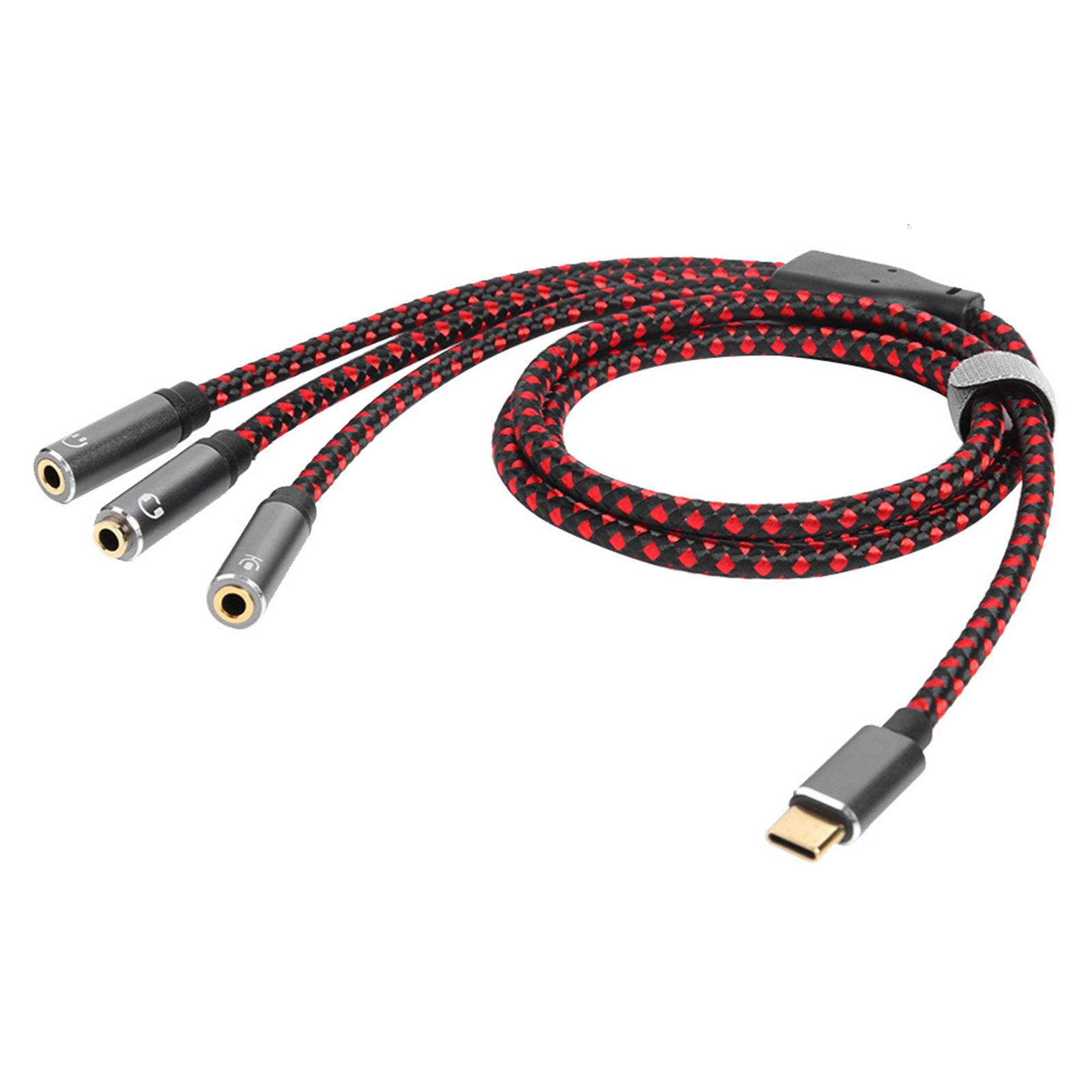 SDFGTstore Headphone Cable USB C to 3x 3.5mm Interface Plug Aux Cord ...