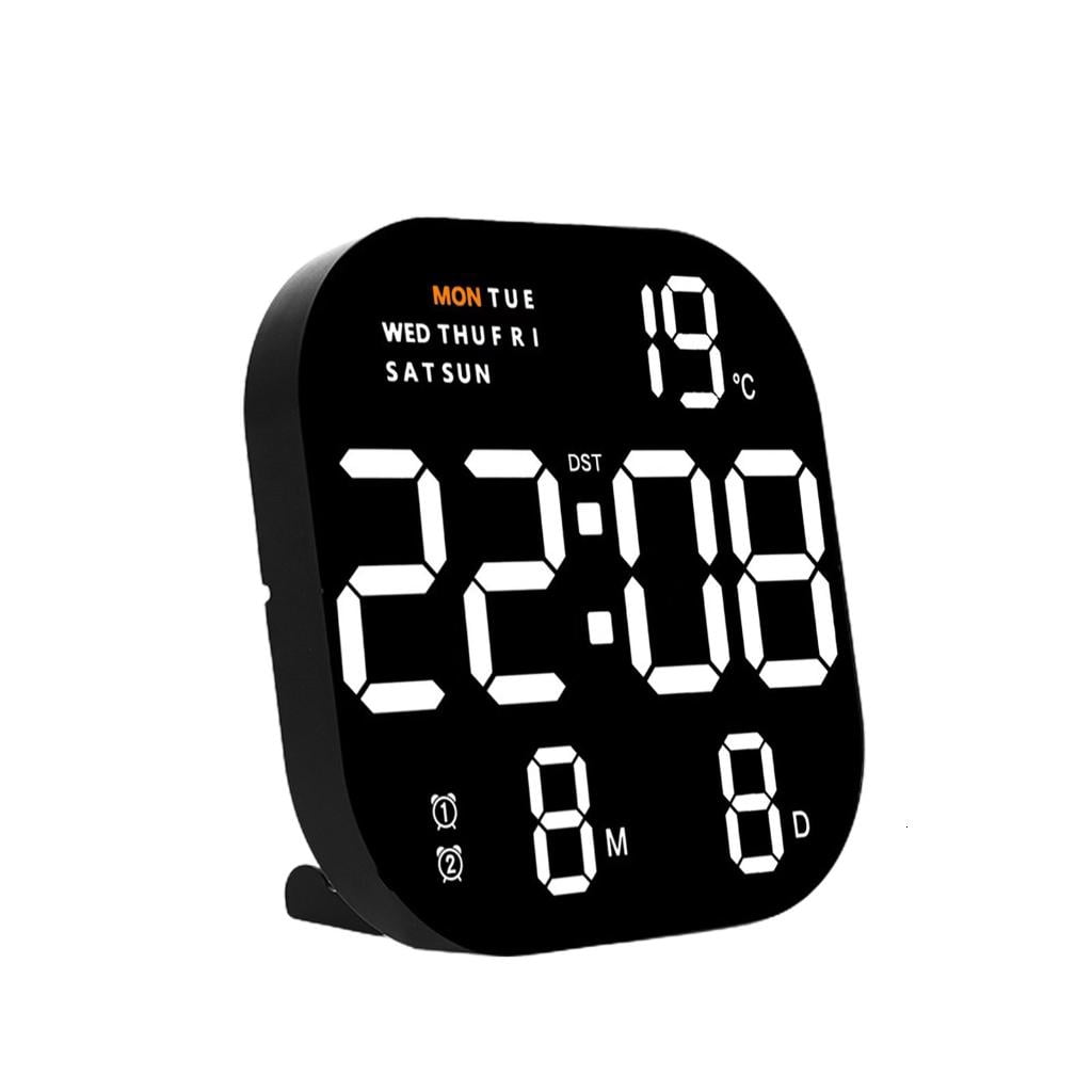 SDFGTstore Large Digital Wall Clock Remote Control Temp Date Week ...