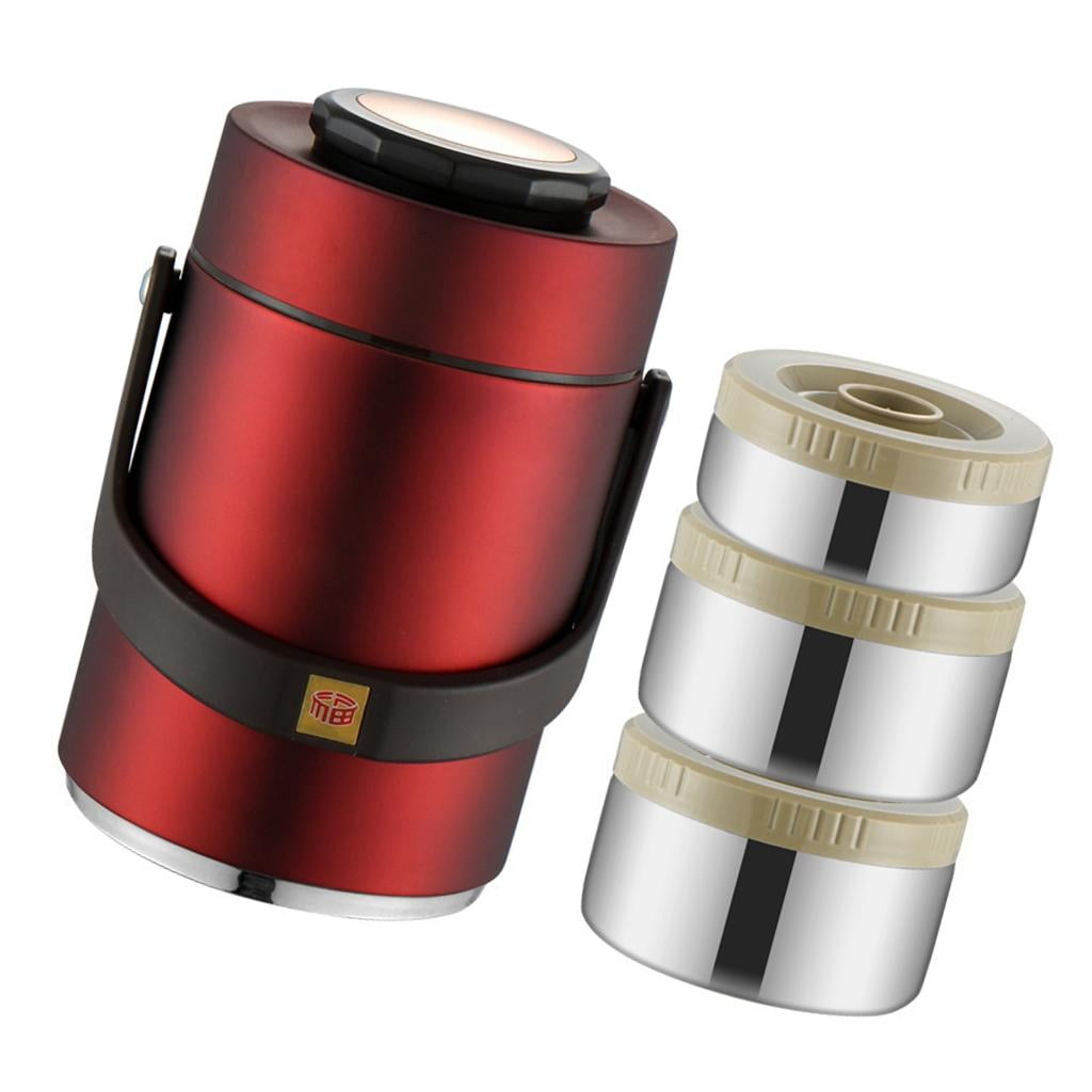 SDFGTstore Leak proof Lunch Box Double Layer Insulation Hot Cold Meal ...