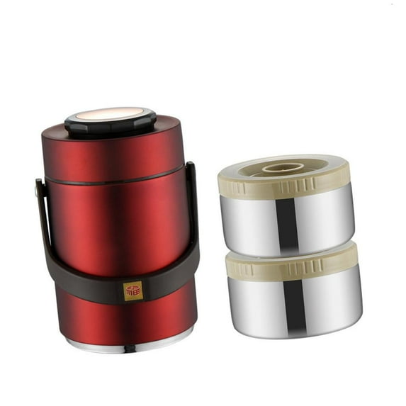 SDFGTstore Leak proof Lunch Box Double Layer Insulation Hot Cold Meal ...