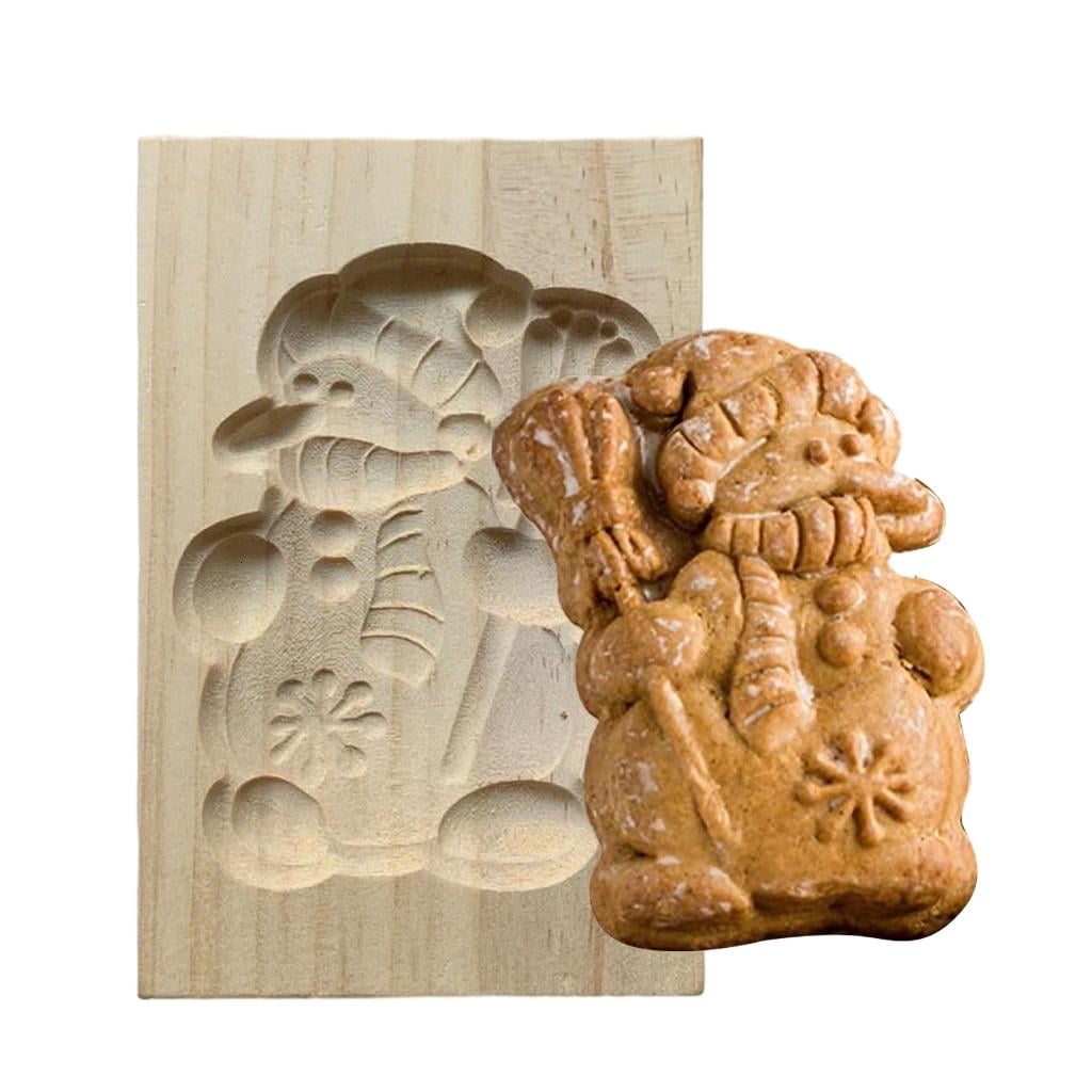 SDFGTstore Natural Wood Cookie Molds For Easy Releases Baking Tool ...