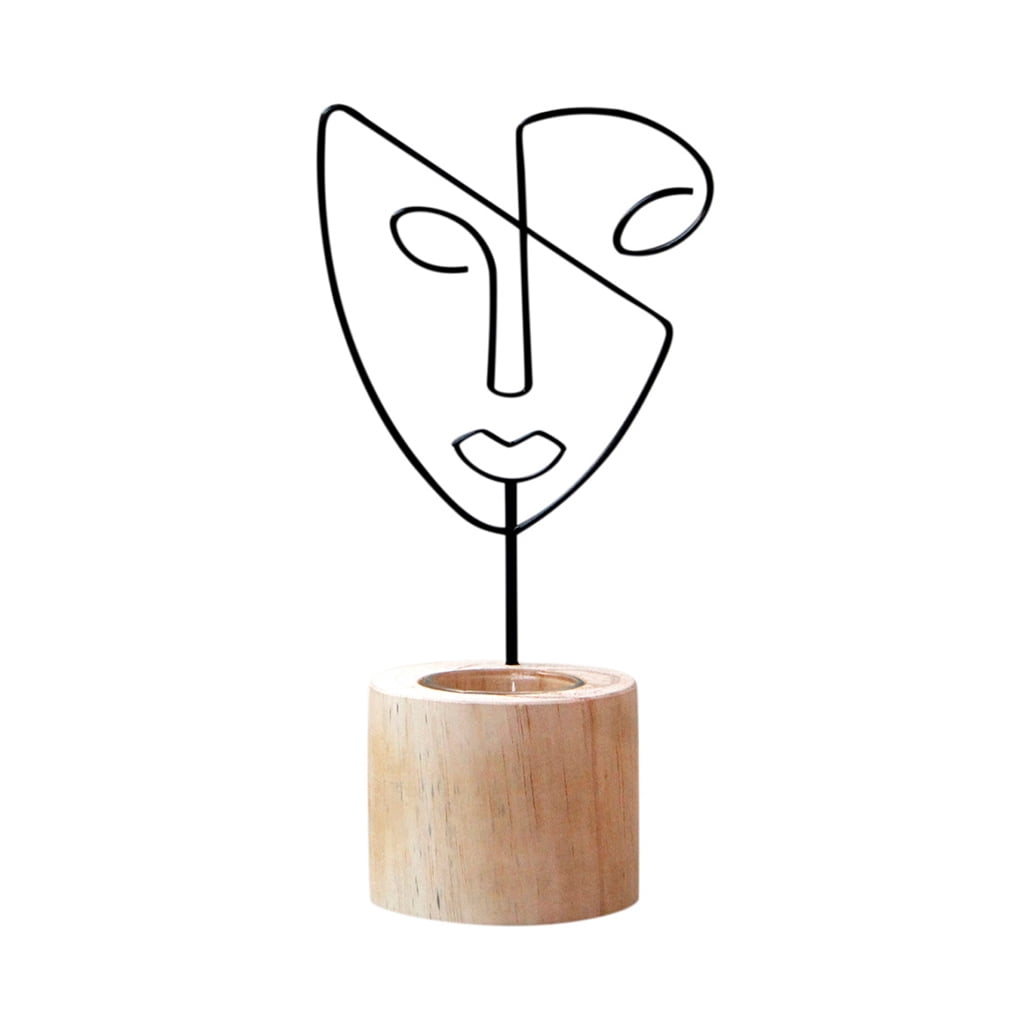SDFGTstore Nordic Style Abstract Face Art Decor Candlestick Practical ...