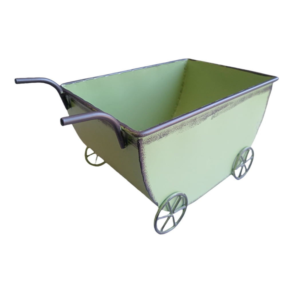SDFGTstore Outdoor Iron Flower Cart Planter Vintage Garden Decoration ...