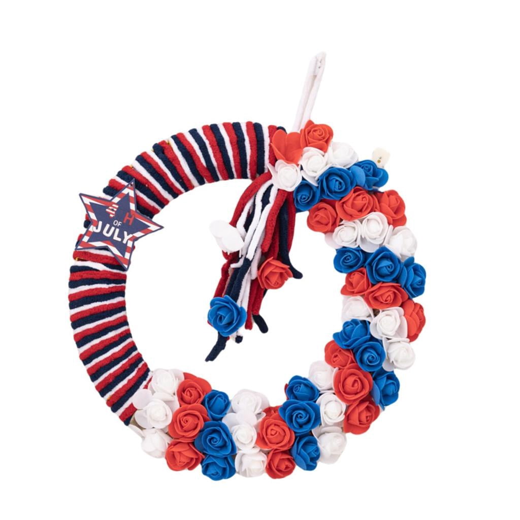 SDFGTstore Patriotics Wreath for Independence Day Handcrafteds Rose ...