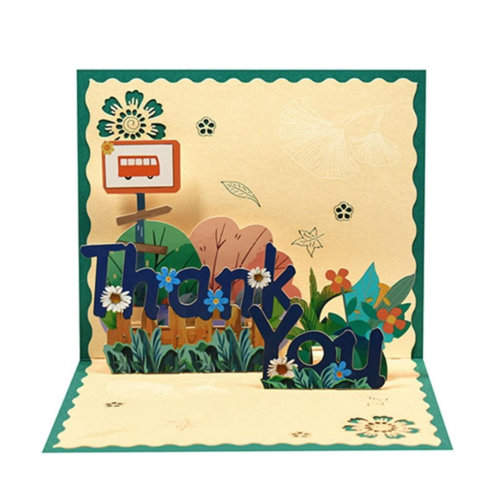 SDFGTstore Pop-UP-Thank You Cards For Birthday Greeting Invitation ...