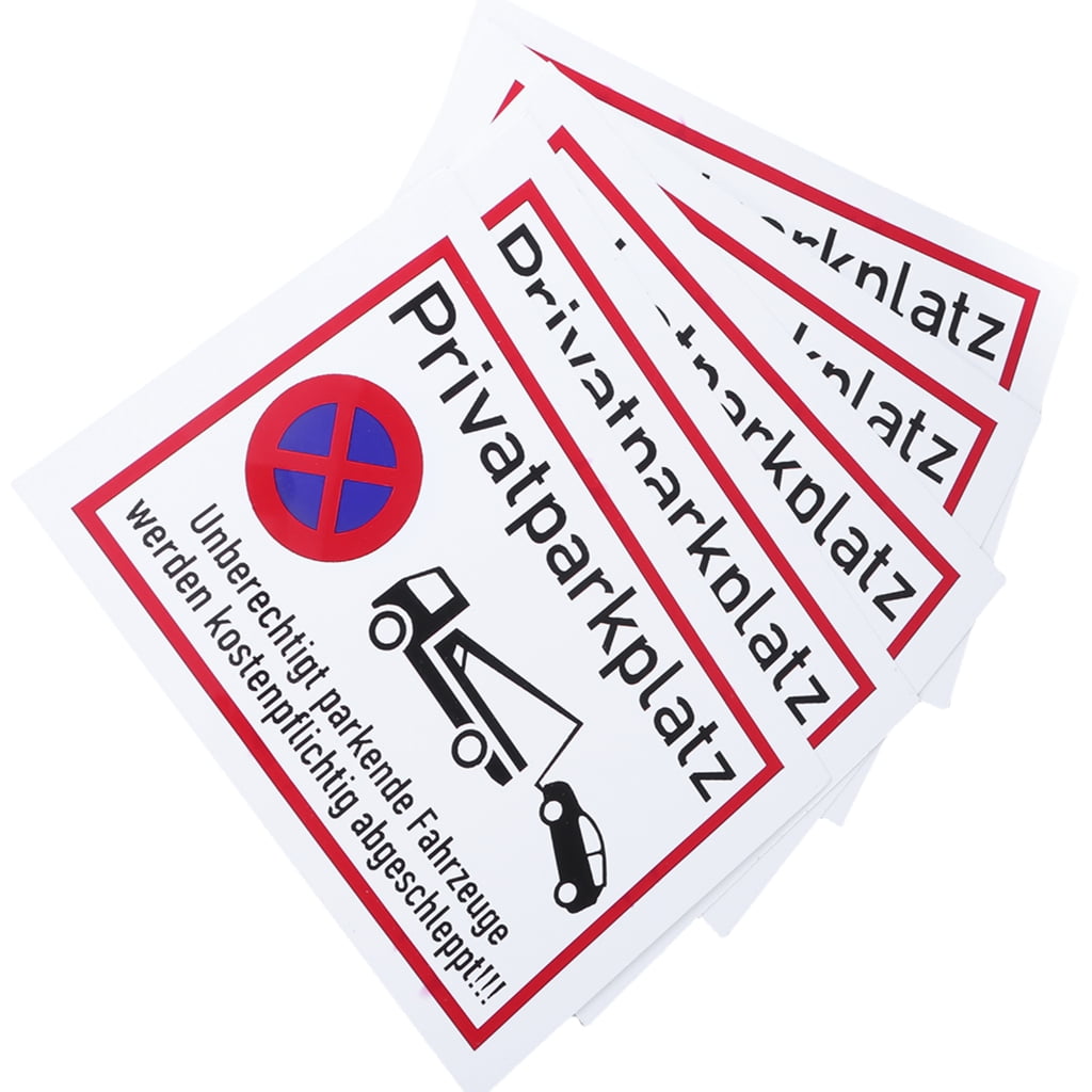 SDFGTstore Private Parking Prohibited Signs 5 Pieces Set Stainless ...