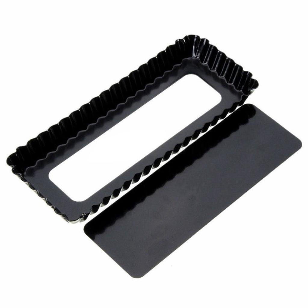 SDFGTstore Rectangle Fluted Pie Tart Pan Mold Baking Removable Bottom ...