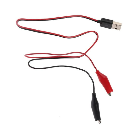 SDFGTstore Red And Black 55cm Wire Alligator Test Clips Clamp To USB ...