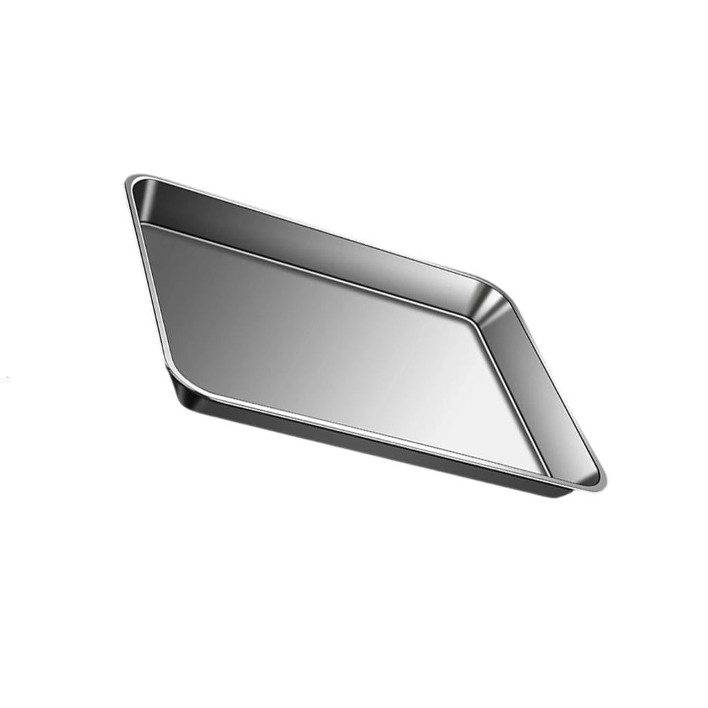 SDFGTstore Rustproof Cookie Sheet Flat Bottom Tray Stainless Steel Flat ...