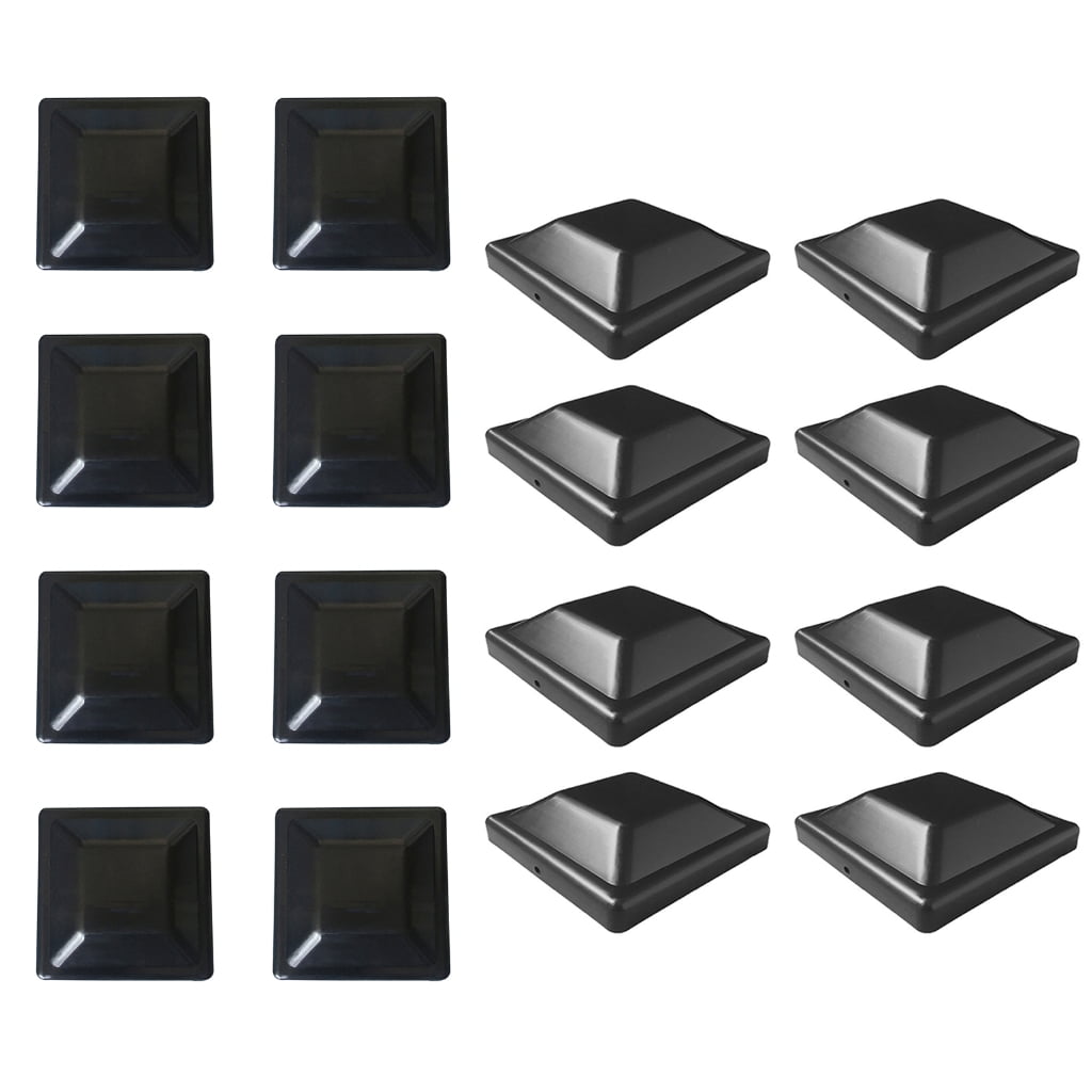 SDFGTstore Set of 16 Elegant Black Plastic Fence Post Caps Practical ...
