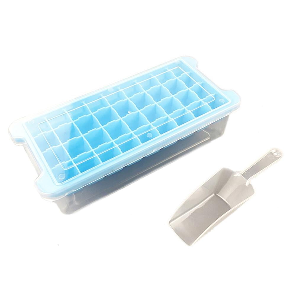 SDFGTstore Silicone & Plastic Ice Cube Trays for Freezer with Ice-Box ...