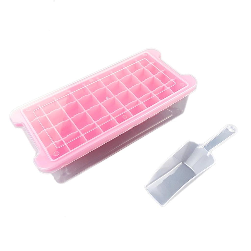 SDFGTstore Silicone & Plastic Ice Cube Trays for Freezer with Ice-Box ...