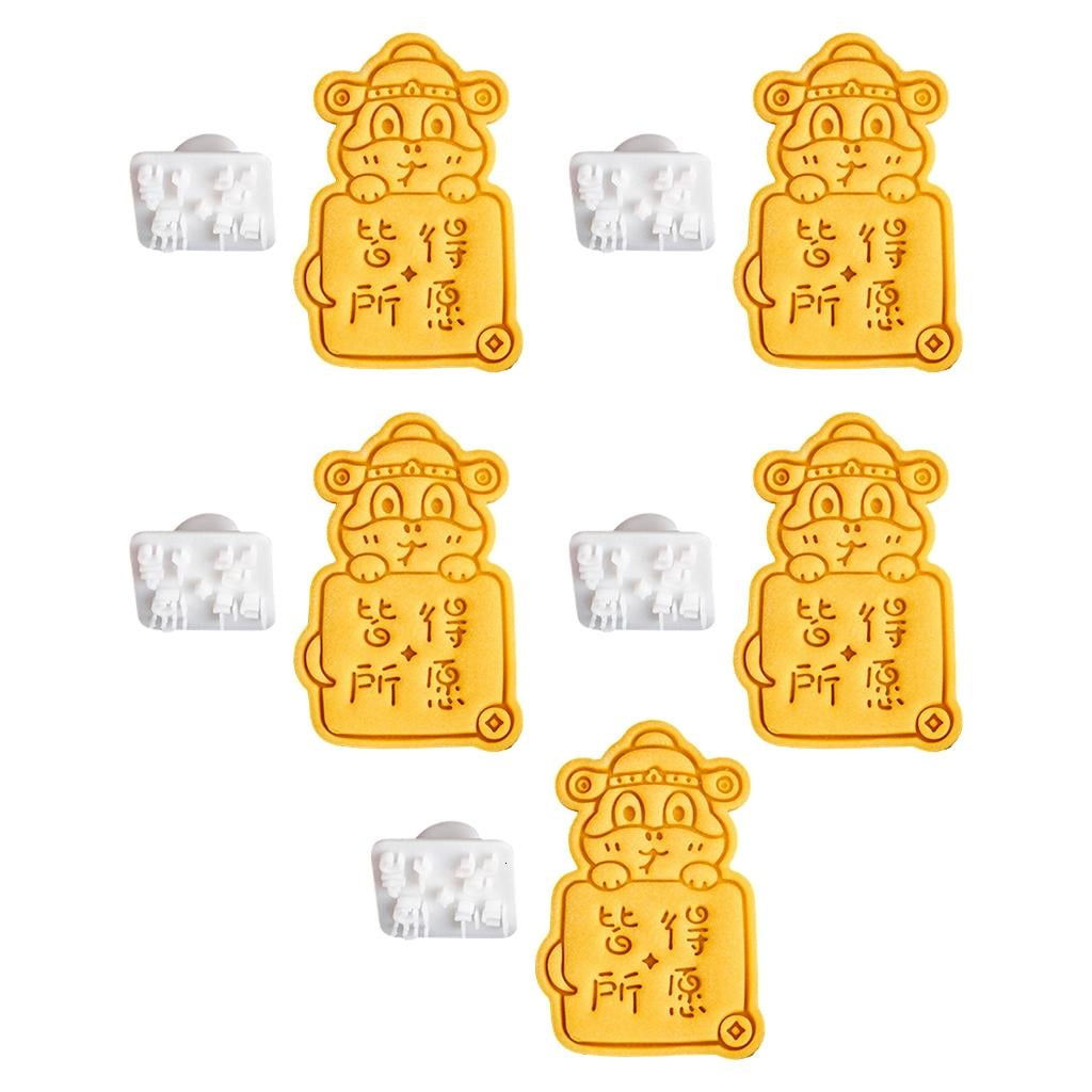 SDFGTstore Snake Year Blessings Biscuits Cutters Cookie Stamps Fondant ...