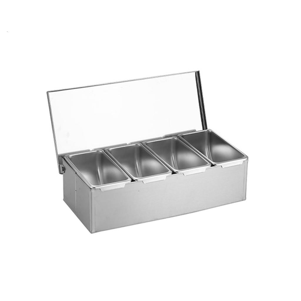 SDFGTstore Spice Container Stainless Steel Storage Box Steel Spice Box ...