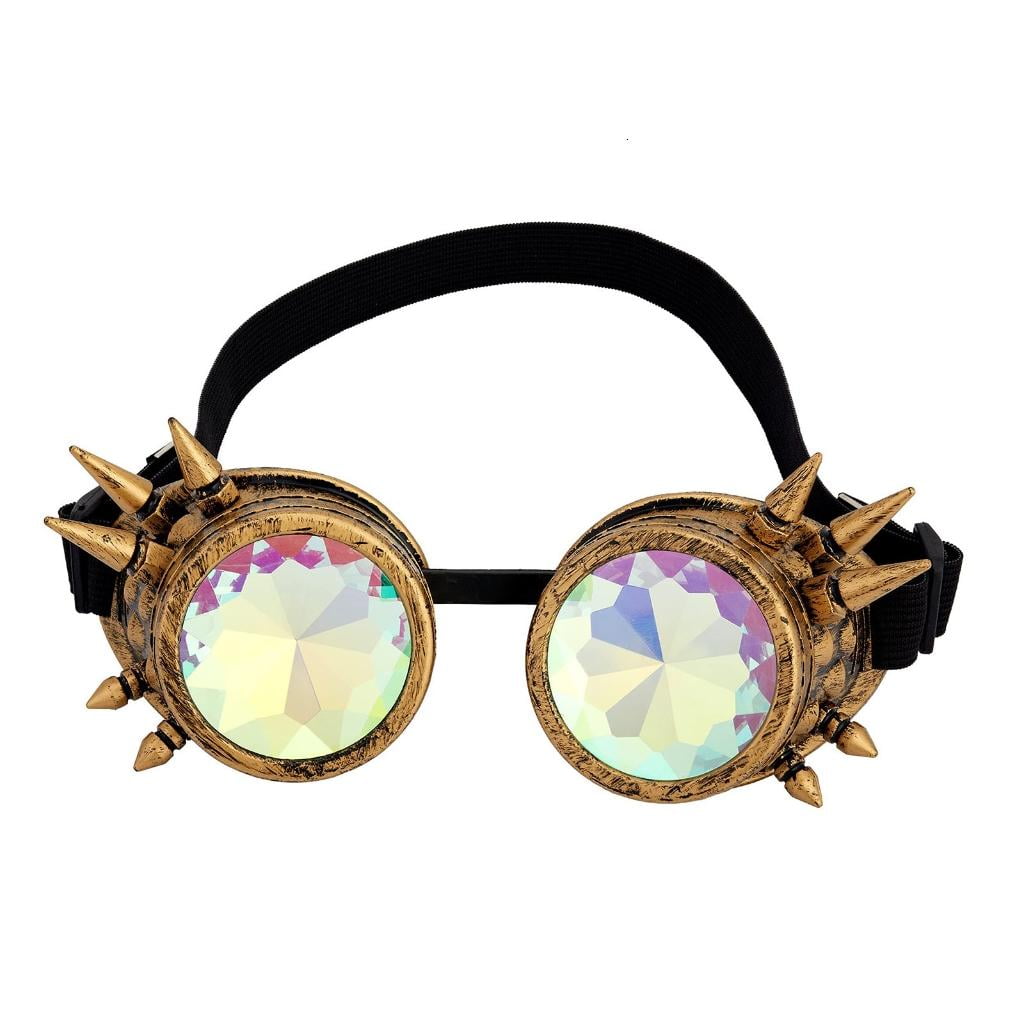 SDFGTstore Steampunk Gothic Goggles Vintage Eyewear Rainbow for ...