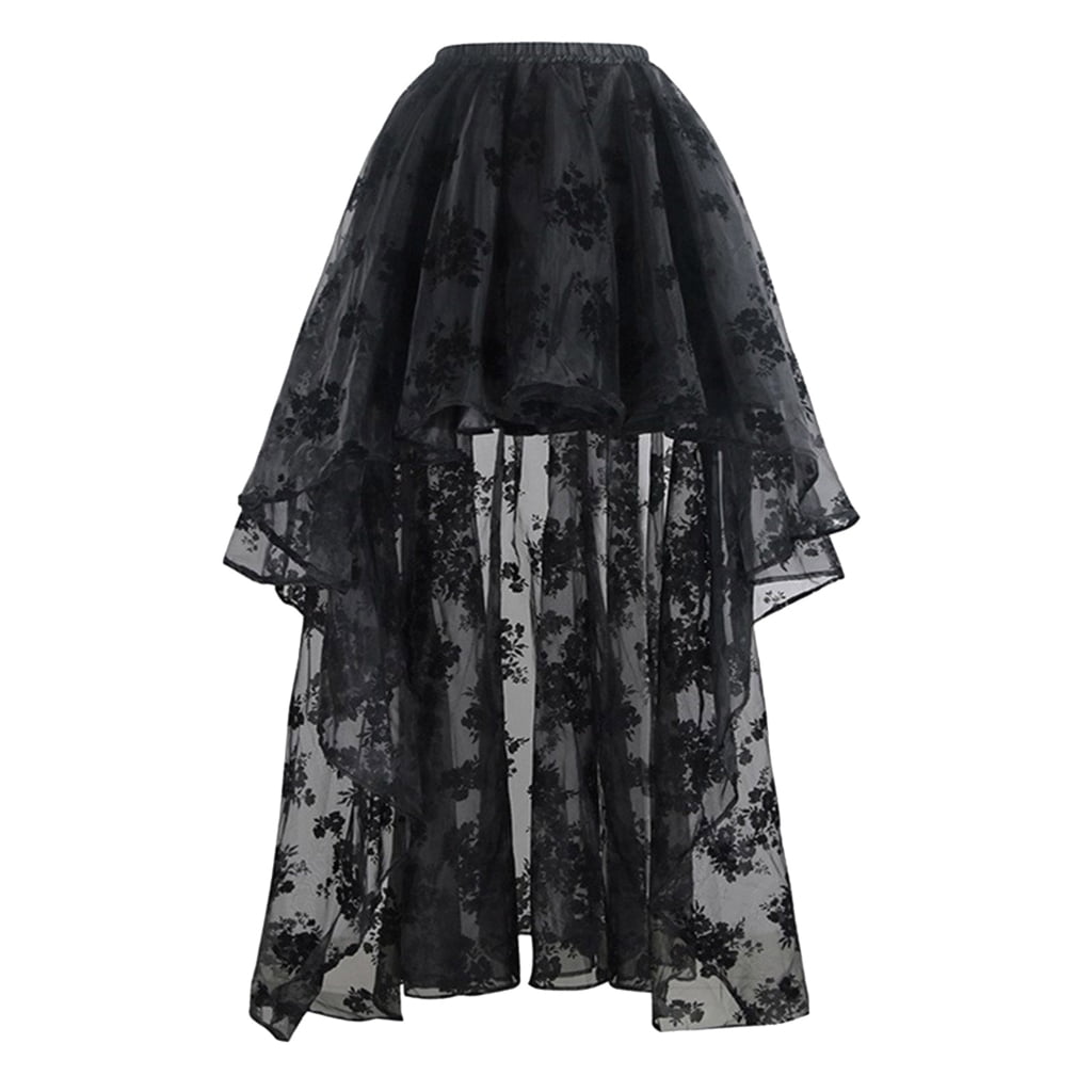 SDFGTstore Steampunk Layered High Low Long Tulle Skirt Halloween ...