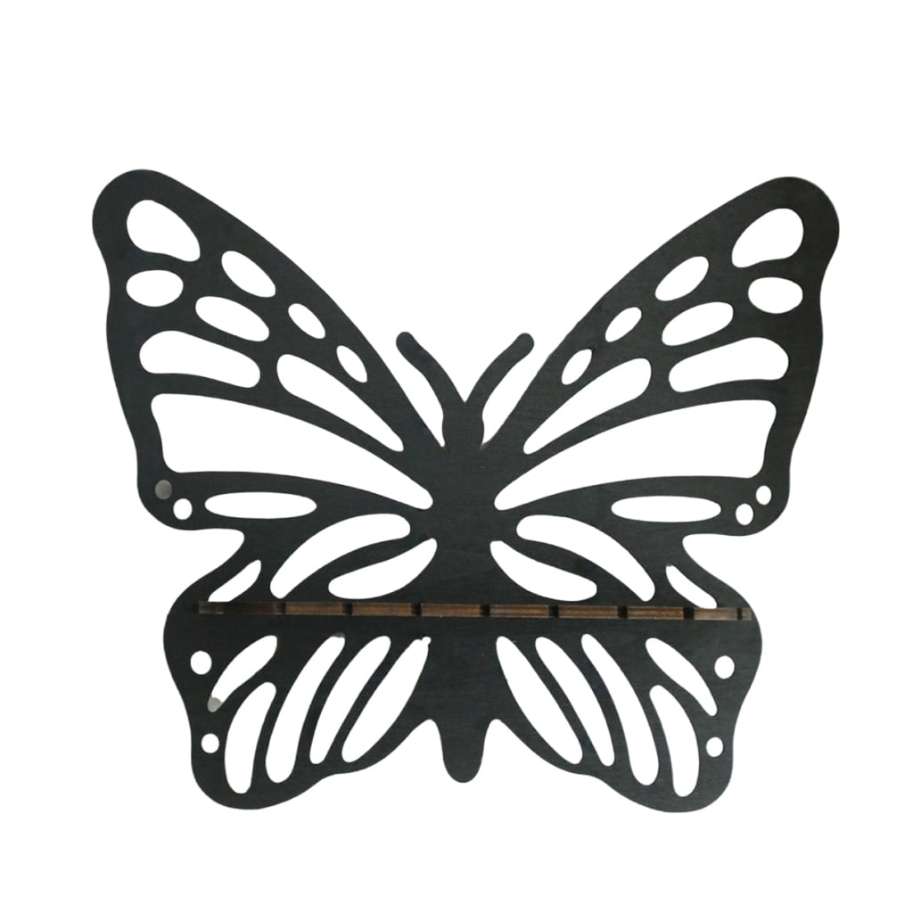 SDFGTstore Vintage Butterfly Shape Wood Crystal Shelf Wall Hanging ...