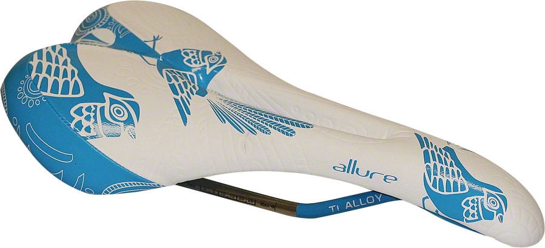 SDG Allure Women's Saddle White Microfiber Cover Cyan Graphics Solid Ti ...